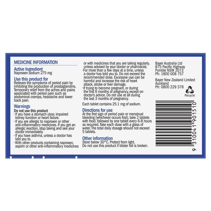 Naprogesic 275mg Tablets 12 Pack – Sea Lake Pharmacy